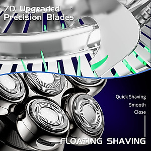 5-in-1 Electric Head Shaver for Bald Men - Rotary Design Head Shavers - Electric Men's Grooming Kit - with Rotary Blades, Clippers, Nose Trimmer, Brush, Massager - Cordless, and Rechargeable