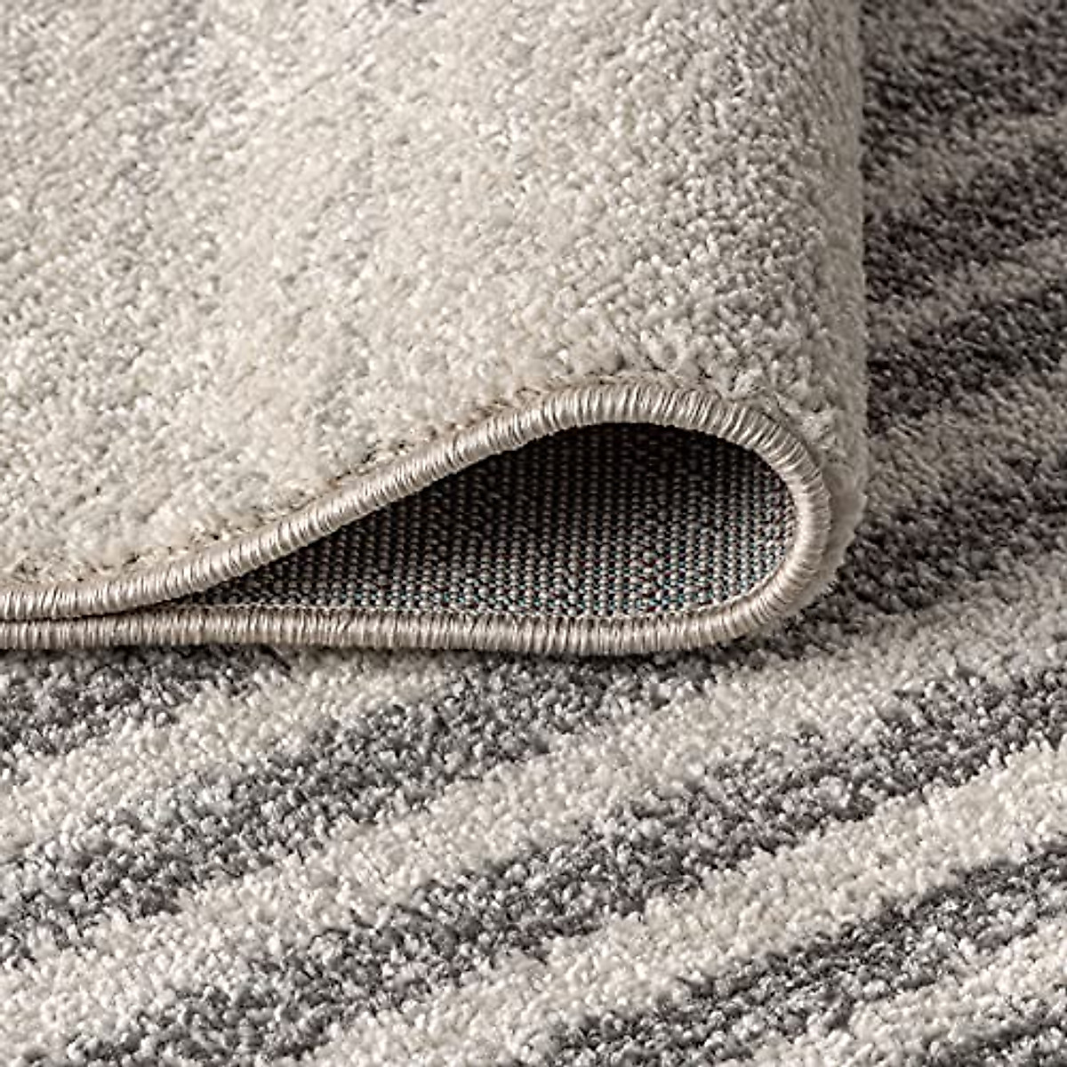 JONATHAN Y MOH205A-8 Aya Berber Stripe Geometric Indoor Farmhouse Area-Rug Bohemian Minimalistic Striped Easy-Cleaning Bedroom Kitchen Living Room Non Shedding, 8 X 10, Cream,Gray
