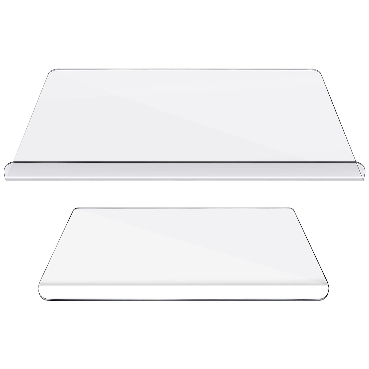 Yoande 2 Pieces Acrylic Cutting Board with Counter Lip Clear Chopping Non Slip Transparent Board for Kitchen Large Thicker Board for Countertop Protector Home Restaurant 24 x 18 Inch, 18 x 14 Inch