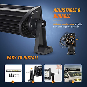 Nilight - 70003C-A 22" 120w LED Light Bar Flood Spot Combo Work Light Driving Lights Fog Lamp Offroad Lighting for SUV Ute ATV Truck 4x4 Boat,2 Years Warranty