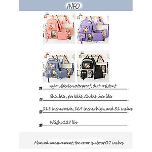 Kawaii Backpack Pins Accessorie 4Pcs Set Cute Kawaii Rucksack for School Bag Cute Aesthetic Backpack