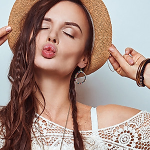 SPUNKYsoul Bohemian Multi-Colored Sequin Hoop Gold Disc Earrings for Women