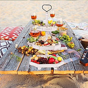 3 Tiered Tray, Rustic Cake Stand with Large Capacity Diameter of 15.6" 12.6" 8.8" Wooden Trays Farmhouse Decorative Tiered Tray for Kitchen Bathroom