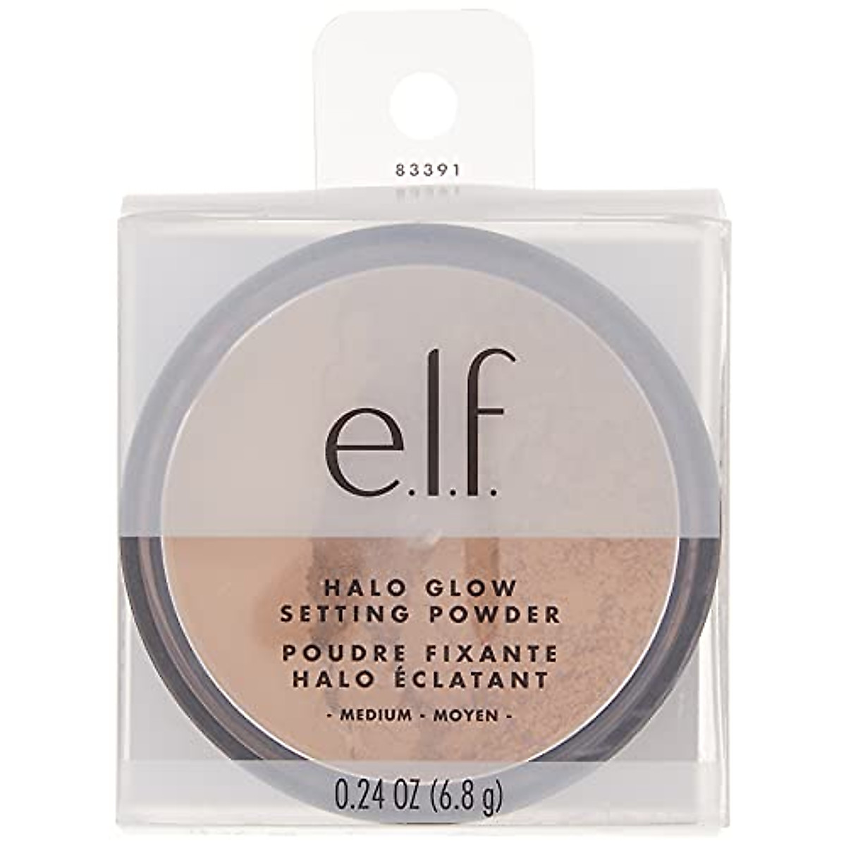 e.l.f, Halo Glow Setting Powder, Silky, Weightless, Blurring, Smooths, Minimizes Pores and Fine Lines, Creates Soft Focus Effect, Medium, Semi-Matte Finish, 0.24 Oz