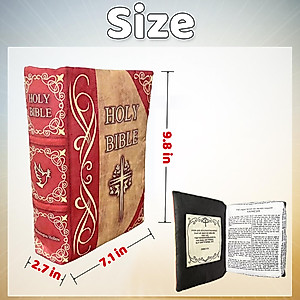 Yickoon Holy Bible Plush Pillow That Opens Bible Verse Pillow Book Plush Toys for Kids Adults Christian