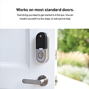 Google Nest x Yale Lock - Tamper-Proof Smart Lock for Keyless Entry - Keypad Deadbolt Lock for Front Door - Works with Nest Secure Alarm System - Satin Nickel