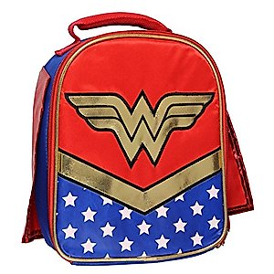 AI ACCESSORY INNOVATIONS DC Wonder Woman Lunch Box Soft Kit Insulated Cooler Bag With Cape