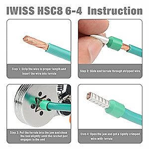 iCrimp Ferrule Crimping Tool Kit, AWG 23-10 Self-adjustable Ratchet Ferrule Crimper Plier c/w 770End Sleeve Ferrules Connector Terminals on Electrician, Contractors, Repair Support