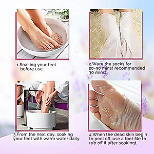 3 Pairs Foot Moisturizing Mask, Foot Peel Mask, Natural Lavender Exfoliating Foot Peel Mask,Foot Skin Repair Socks for Dry, Aging