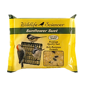 Wildlife Sciences Suet Cake Variety 12 Pack of Suet Cakes | 10.5 oz Suet Cakes for Wild Birds (12 Pack Sunflower)