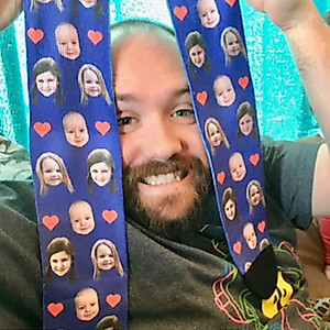 Custom Socks with Two Photo, Fun Fathers Gifts Kids Face On Socks Funny Novelty Socks Personalized Tube Socks Crazy Joke Gift for Men Dad
