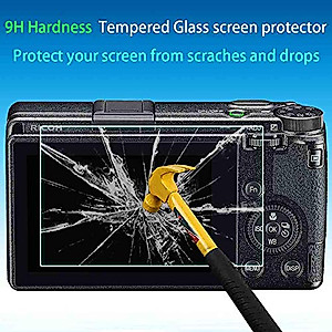 GR III Screen Protector for Ricoh GR III Digital Camera,ULBTER 0.3mm 9H Hardness Tempered Glass Ricoh GRIII Screen Saver Edge to Edge Protection, Anti-Scrach Anti-Fingerprint Anti-Bubble [3 Pack]