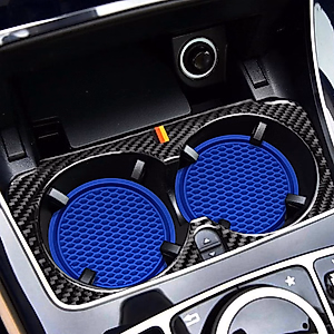 Alpmosn Car Cup Holder Coaster, 4 Pack Non-Slip Cup Holders, Anti Scratch Insert Cup Coasters, Universal Vehicle Interior Accessories for Women and Men (Dark Blue)