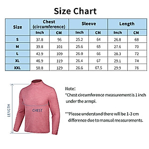 Thermal Base Layer Men Mock Turtleneck(Red Heather,XL)