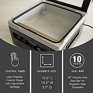 Avid Armor Chamber Vacuum Sealer USVX Ultra Series, Automatic Press and Go Vacuum and Seal Settings, Kitchen Friendly Black Color, Perfect for Liquid-Rich Foods, Meats, Fish, Pickling, Infusions