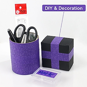 BOMEI PACK Purple Painters Tape 0.94-Inches x 60 Yards, 14 Day Easy Removal Decorative Marking Masking Tape for Painting, Labeling, DIY Crafting, Decoration and School Projects, 3 Pack