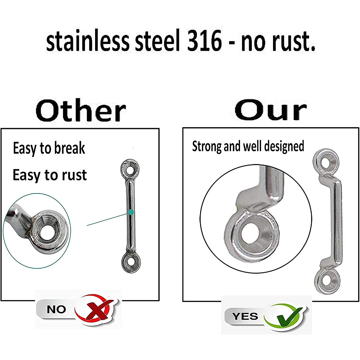 Pmsanzay Pack of 4 Kayak Track Mount Kayak Boat Bungee Deck Loop Tie Down Eyelet to Hold Your Bungee Cord or Ropes Strap Up to 1.3" for Kayak, Canoes and Boats Deck Rigging - No Drilling - No Track