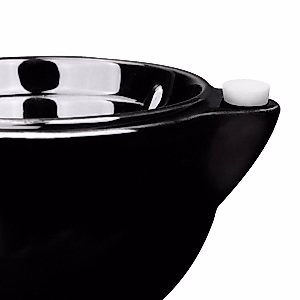 QSHAVE Shaving Scuttle Mug - Keep Lather Always Warm Large Deep Size Bowl Handmade Pottery Cup (Black)