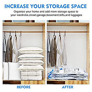 DBDSZYH Vacuum Compression Storage Bags with Hand Pump Reusable Vacuum Sealer Compression Space Saver Bag - 8-Pack (Jumbo)