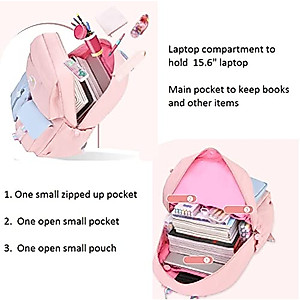 Kawaii Girls Backpack for School Aesthetic School Bag Bookbag for Elementary Students