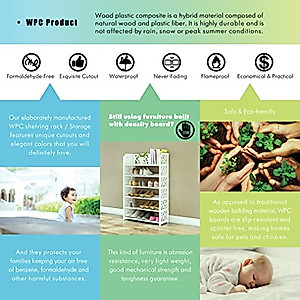 Jerry & Maggie - 6 Tier WPC Shoe Rack/Shoe Storage Stackable Shelves Free Standing Shoe Racks - Wide | White
