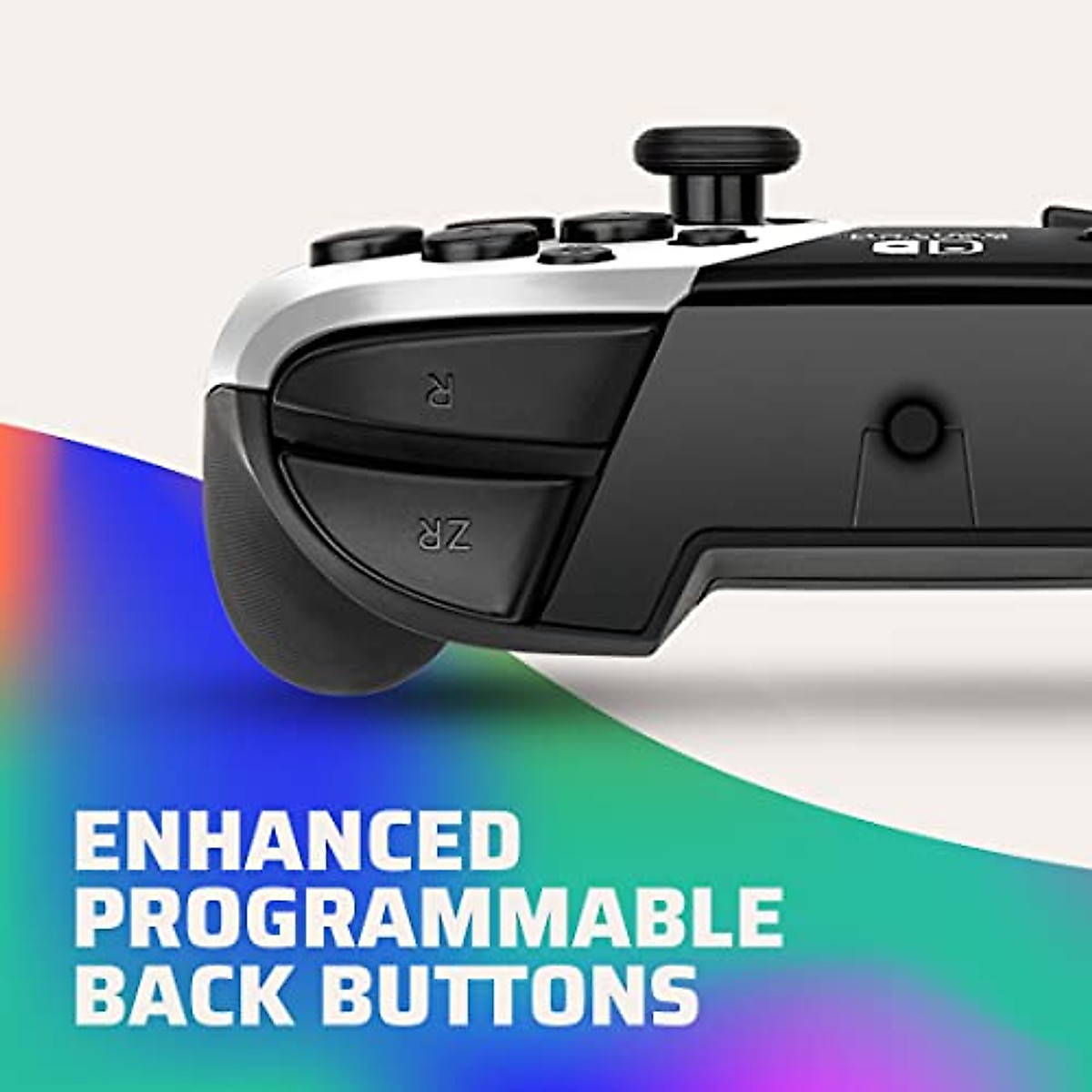 PDP Gaming Faceoff Deluxe+ Wired Switch Pro Controller - Officially Licensed by Nintendo - OLED Model- Black/White - Nintendo Switch