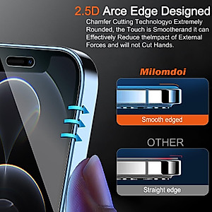 Milomdoi 3 Pack Screen Protector for Apple iPhone 12 Pro Max with 3 Pack Tempered Glass Camera Lens Protector, Ultra 9H Accessories, Case Friendly, Mounting Frame, 2.5D Curved, Transparent