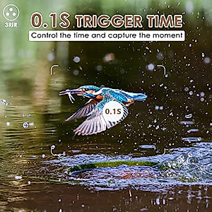 maswater Trail Camera, 24MP 1296P Game Camera with Night Vision Motion Activated IP66 Waterproof 0.1 Trigger Time 120° Wide Angle Range 90ft Sensing Distance for Outdoor Wildlife Scouting and Hunting