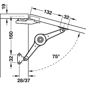 Flap Stay Hamper Kit, For Slanted Laundry Hamper, With adjustable spring force Nickel-Plated