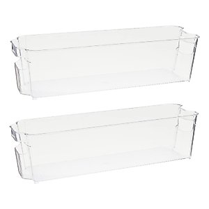 Okuna Outpost Clear Plastic Freezer Organizers, Breastmilk Storage Containers (14.5 x 4 x 3.75 In, 2 Pack)