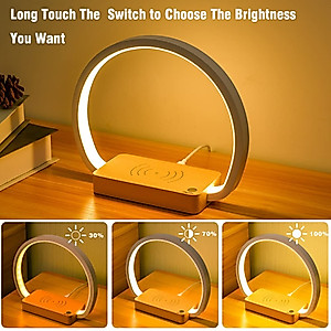 Starstrips Bedside Table Lamp,Touch Lamp with 10W Wireless Charging,3 Color Modes Dimmable LED Desk Lamp,Nightstand Reading Lamp for Bedroom,Living Room,Office(BTL01)