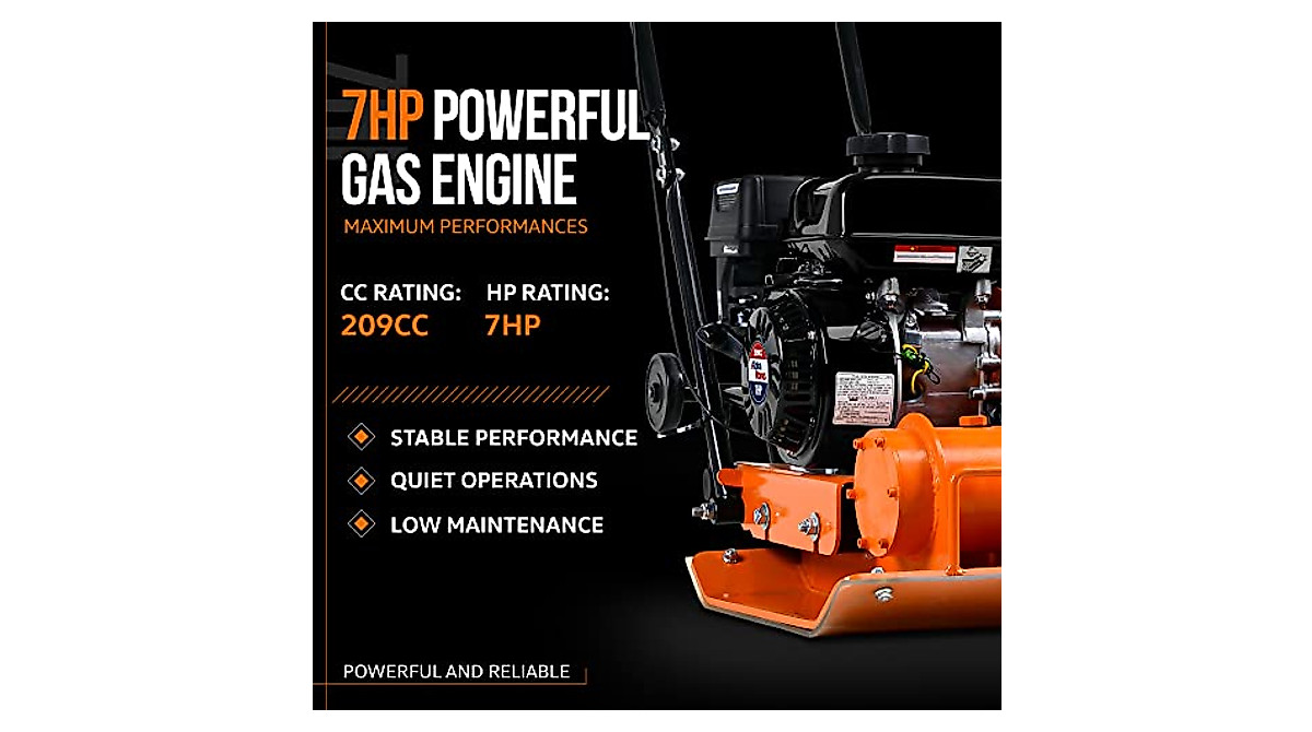 Powerful SuperHandy Plate Compactor - 4200 lbs Force