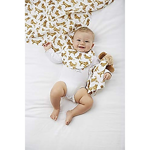 Mud Pie Dog Print Baby Crawler Bib Gift, Golden Retriever, 0-6 Month