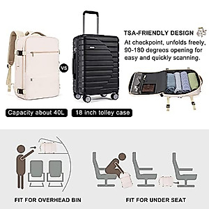 CLUCI Travel Backpack for Women, Carry On Backpack Fit for 15.6" Laptop,Airline Approved,Underseat Personal Item Travel Bag,Waterproof Daypack for Weekender Gym Apricot color