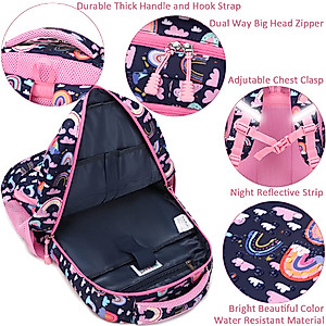 Meisohua Kids Backpacks for Girls Rainbow Backpacks Primary School Backpack Set with Lunch Tote 3 in 1 School Bags for Girls