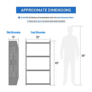 AA Products Inc. SH-4303 Steel Van Shelving Storage System Fits for NV200, Transit Connect 2014+ and Chevy City Express, Contoured Shelving Unit, 32" W x 43" H x 13" D