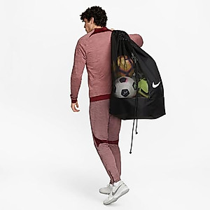 NIKE Club Team Swoosh Soccer Ball Bag - Black/Black/White, 86 x 47 x 47 cm, 164 l