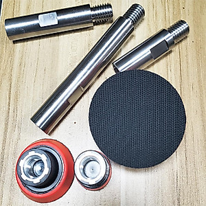 Luo ke 5/8'' - 11 Thread Angle Grinder Extension Connecting Rod - Heavy Duty Stainless Steel Extender Shaft Extension Set Polishing Pad Holder for Rotary Polisher Car Polisher Electric Polisher