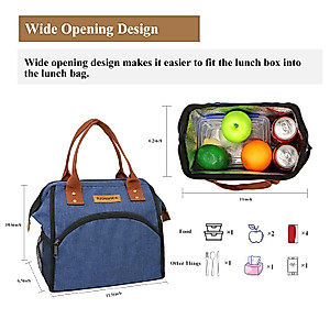 RUONARIER Insulated Lunch Bag Lunch Box Women Men Portable Stylish Meal Bags for Work School Outdoor Travel Durable Oxford Material Lunch Bag for Kid and Students Lunch Tote Bag (Blue)…