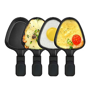HONNE Non-Stick Coated Mini Grill Pan Cheese Melting Accessories for Raclettes Replacement/Additional Raclette Dishes Mini Grill Pan(4pcs)