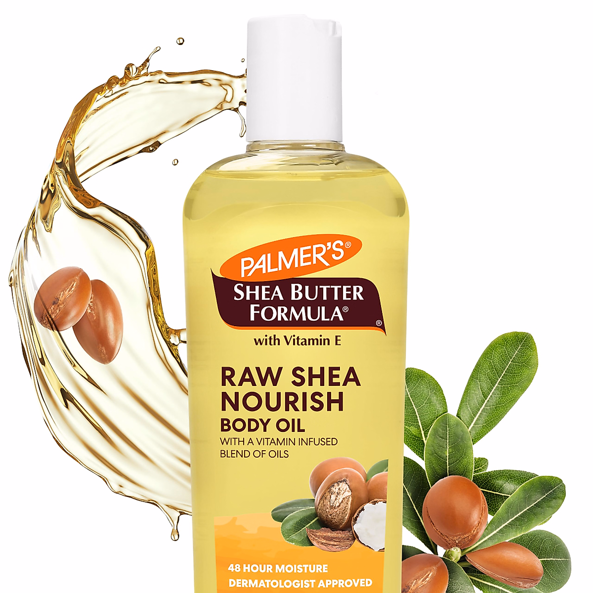 Palmer's Shea Formula Raw Shea Body Oil with Vitamin E, Deep Body Moisturizer to Soothe & Nourish Dry, Sensitive & Eczema-Prone Skin, 8.5 oz