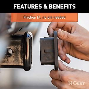 CURT 22272 Rubber Trailer Hitch Cover, Fits 2-Inch Receiver