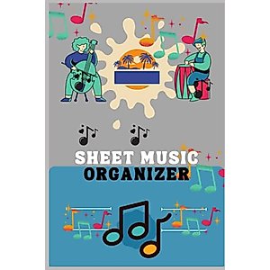 SHEET MUSIC ORGANIZER: Black and White Musical Notes Music Manuscript Notebook with Staff Paper - Blank Sheet Music Notebook - Music Journal | Songwriters, Teachers