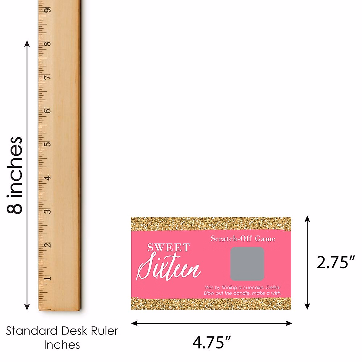 Big Dot of Happiness Chic 16th Birthday - Pink and Gold - Birthday Party Game Scratch Off Cards - 22 Count