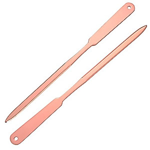 Outus 2 Pack Letter Openers Envelope Opener Stainless Steel Hand Letter Envelope Knife Lightweight Envelope Slitter (Rose Gold)