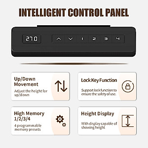 AITERMINAL Height Adjustable Electric Standing Desk, 48 x 24 Inches Sit Stand up Desk, Home Office Desk with Whole-Piece Desktop, Black Walnut Desktop/Black Frame