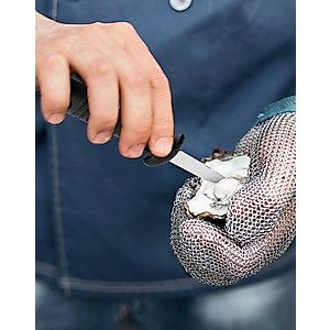 QWORK Oyster Shucker Machine Set - Oyster Shucker Tool, Adjustable Stainless Steel Oyster Opener Tool with Aluminum Alloy Base, Suction Cups, G-Clip, Knives, and Cut-Resistant Gloves