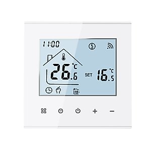 MincoHome Smart Thermostat 16A Save Energy Underfloor Heating Temperature Controller WiFi Voice App Connect Compatible Amazon Alexa, Google Assistant (White for Electric Heating)