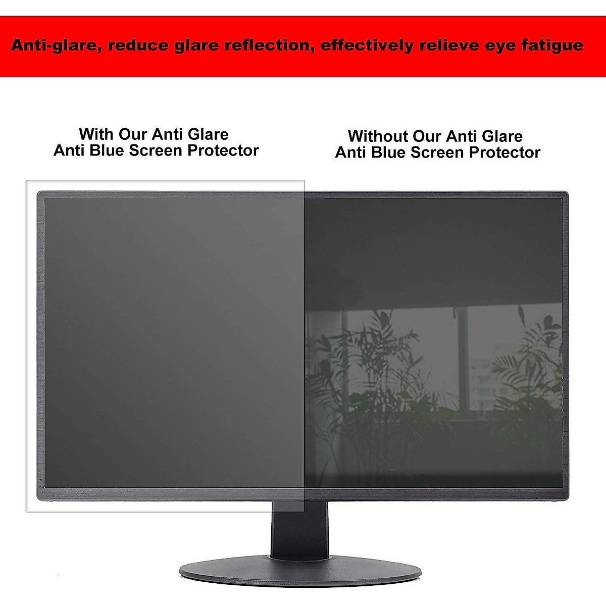 MUBUY 24" Eyes Protection Anti Blue Light Anti Glare Screen Protector fit 24 Inches 16:9 Widescreen Desktop Monitor Screen (20.9" W x H 11.8" H). Reduces Digital Eye Strain Help You Sleep Better.