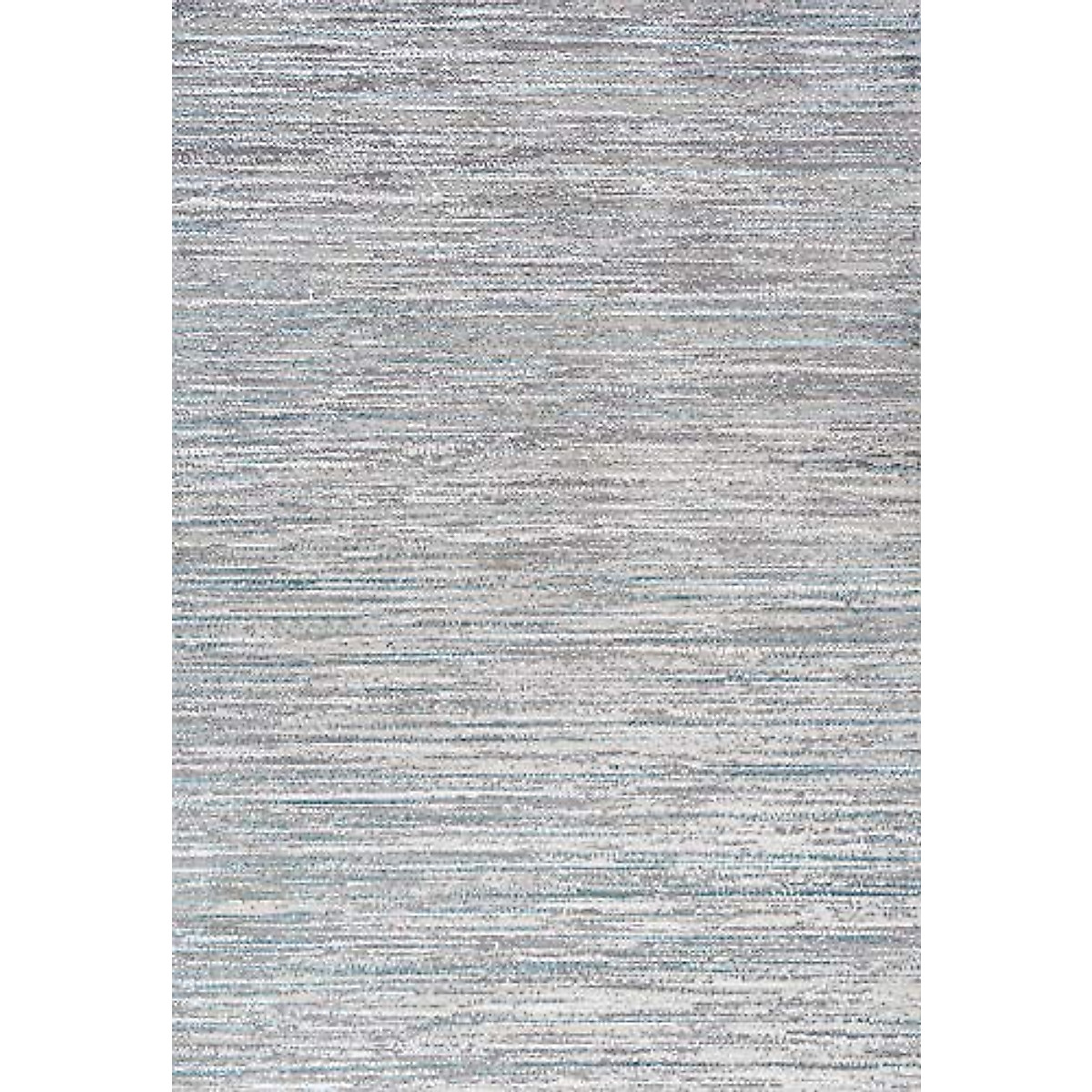 JONATHAN Y SOR200B-8 Loom Modern Strie' Indoor Area-Rug Solid Striped Casual Transitional Easy-Cleaning Bedroom Kitchen Living Room Non Shedding, 8 ft x 10 ft, Gray/Turquoise